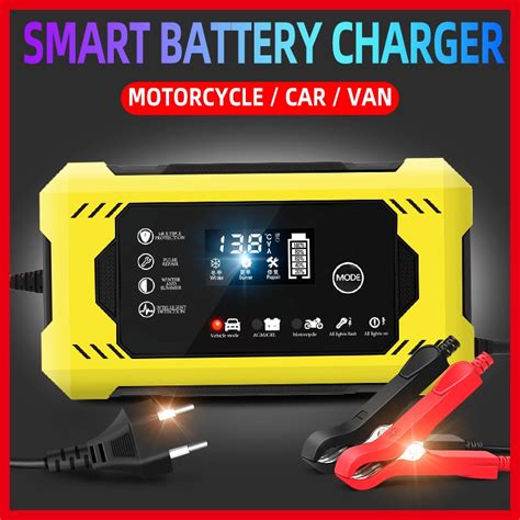 자동차 배터리 충전기 6a 12v 펄스 수리 Lcd 디스플레이 스마트 빠른 충전 Agm 딥 사이클 젤 납 산성 충전기 자동차
