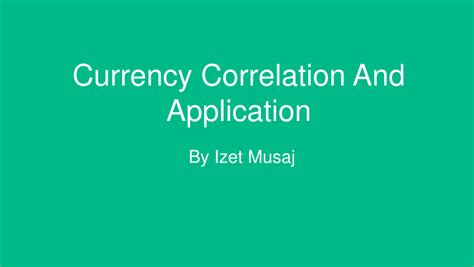 PDF Currency Correlation And Application