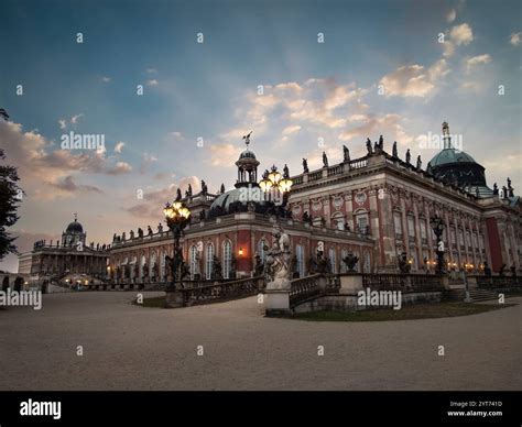 Evening View Of Castle Sanssouci And New Palace In Potsdam Germany