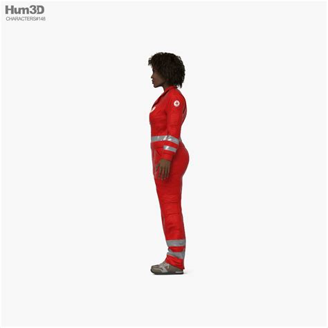 아프리카계 미국인 구급대원 여성 3d 모델 다운로드 캐릭터 On