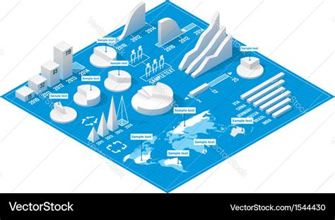 Isometric Infographic Elements Royalty Free Vector Image
