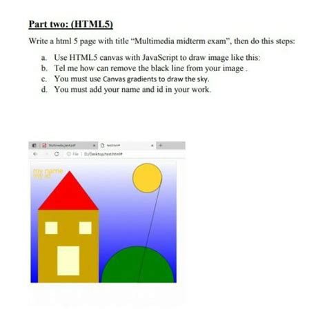 Solved Part Two Html5 Write A Html 5 Page With Title