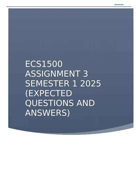 Ecs2601 Assignment 1 Semester 1 2025 Answers Intermediate Microeconomics Ecs2601 Stuvia Sa