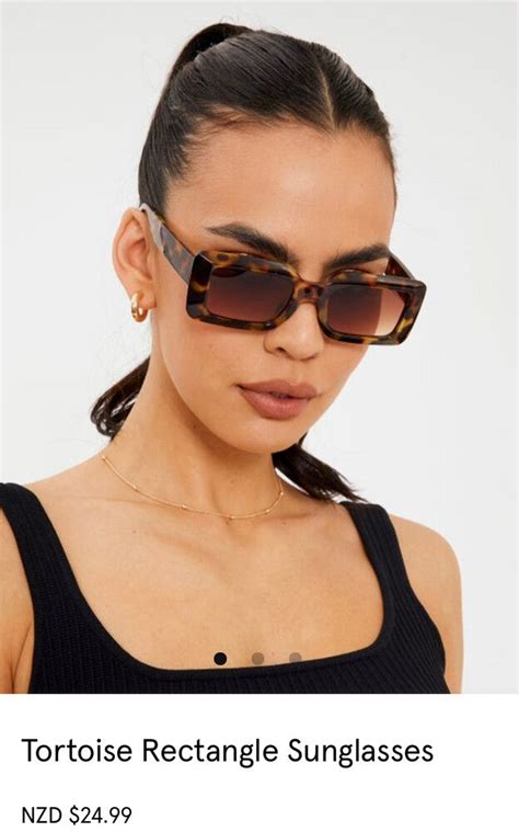 Glassons Tortoise Rectangle Sunglasses On Designer Wardrobe