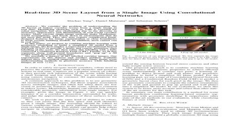 real time 3d scene layout from a single image using · real time 3d