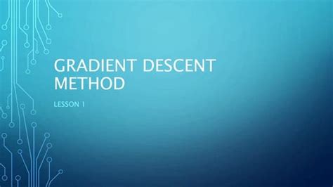 optimization gradient descent ppt