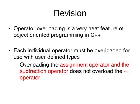 Ppt Operator Overloading Powerpoint Presentation Free Download Id9689515