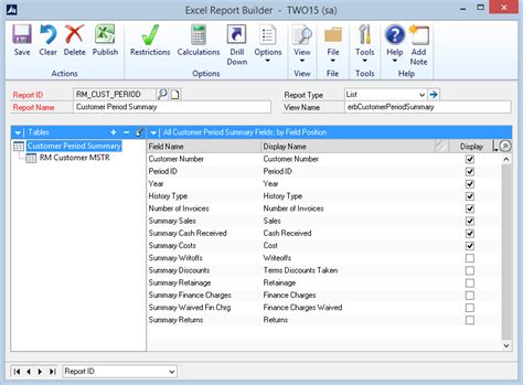 Customer Period Summary Smartlist Builder Template Eone Solutions