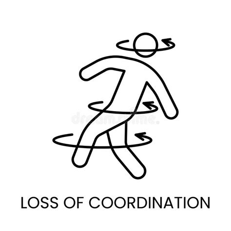 Diabetes Symptom Loss Of Coordination Vector Line Icon With Editable