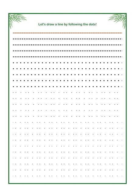 미취학 아동을 위한 선 그리기 연습 워크시트 프리미엄 벡터