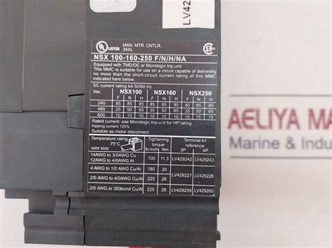 Schneider Electric Nsx 100N Circuit Breaker - Aeliya Marine