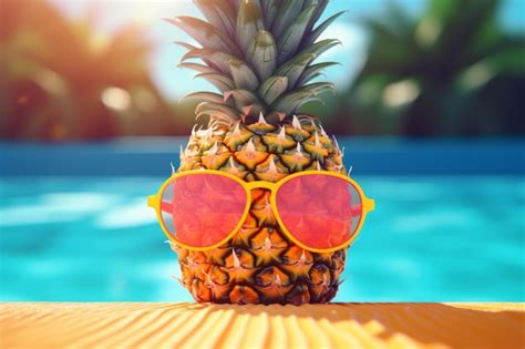 Premium Ai Image Sizzling Summer Vibes A Pineapple With Sunglasses By