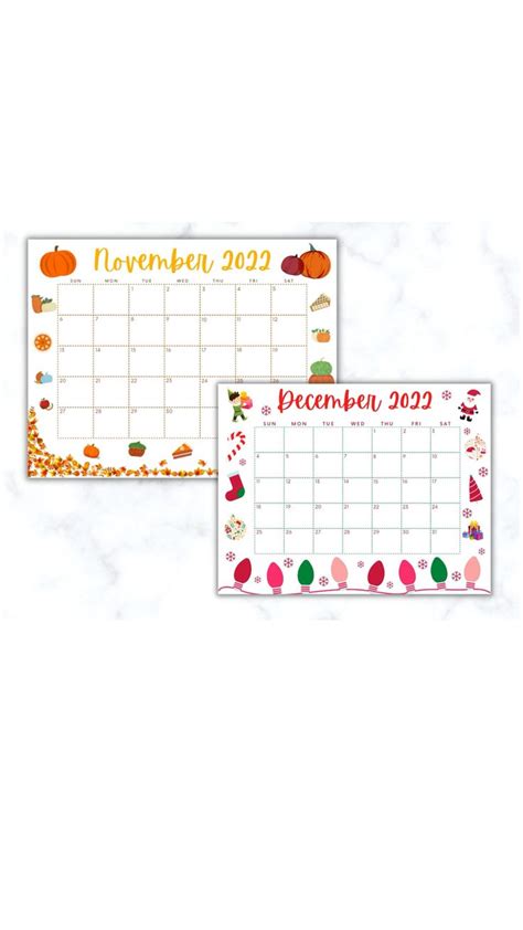 November Calendar And December Calendar Printables Calendars