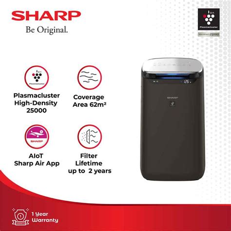 Sharp Air Purifier Fp J80y H Hitam With Hepa Filter