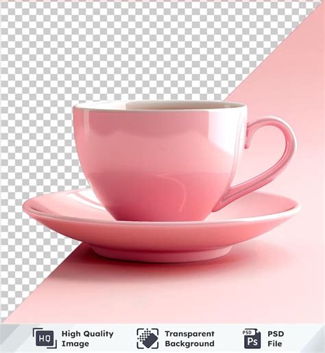 Прозрачная кофейная чашка с значком тарелки Png Clipart Премиум Psd Файл