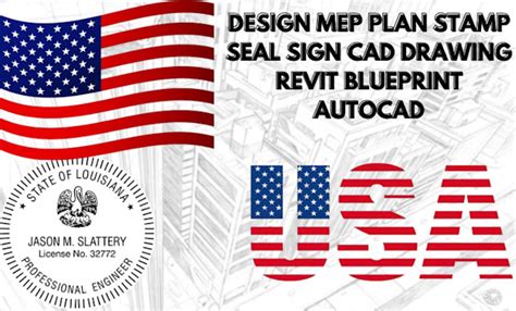 Design Mep Plan Stamp Seal Sign Cad Drawing Revit Blueprint Autocad