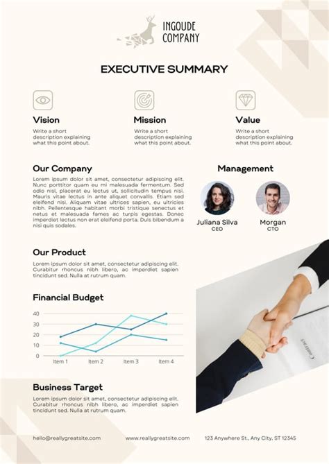 Page 2 Free Printable Executive Summary Templates Canva