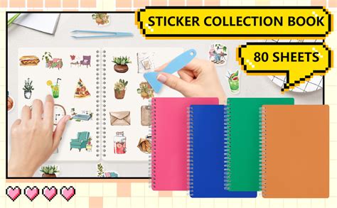 Dhatmyc Reusable Sticker Book Collecting Album With 80