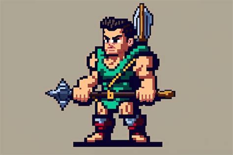 Premium AI Image Pixel Art Archer Character For RPG Game Character In Retro Style For 8 Bit