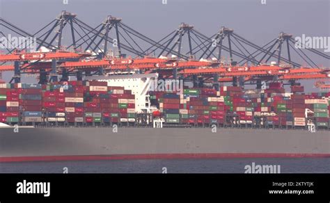 Container Ship Unloading At Automated Container Terminal Euromax Rotterdam Stock Video Footage