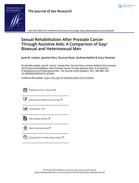 PDF Sexual Rehabilitation After Prostate Cancer Through Assistive Aids A Comparison Of Gay