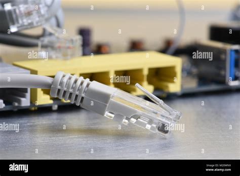 Internet Router Port With Network Patch Cord Closeup Stock Photo Alamy