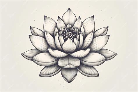 Premium Photo Detailed Black And White Line Art Lotus