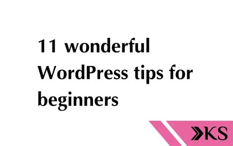 11 Wonderful Wordpress Tips For Beginners Kim Scotland Web Design