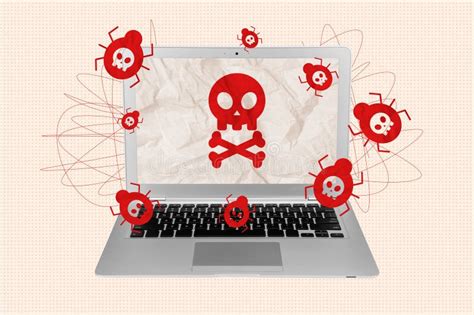 Photo Collage Picture Hacked Laptop System Online Internet Virus