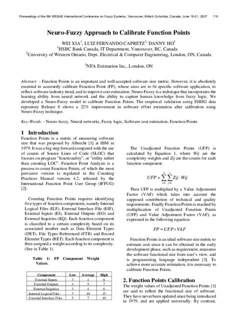 Pdf Neuro Fuzzy Approach To Calibrate Function Points Luiz Fernando