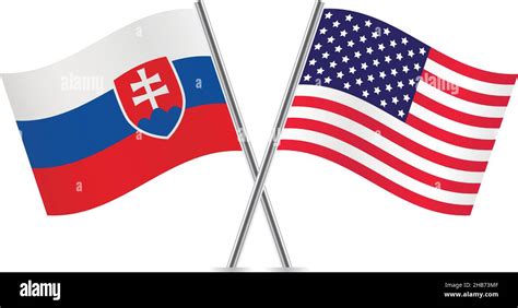 Slovakia And America Flags Vector Illustration Stock Vector Image