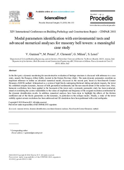 Pdf Modal Parameters Identification With Environmental Tests And Advanced Numerical Analyses