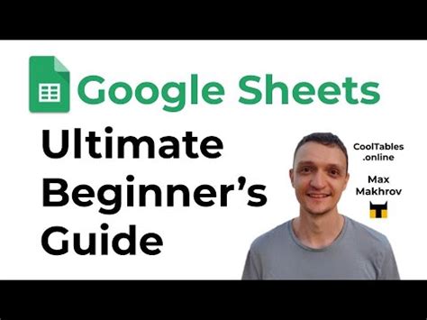 Ultimate Beginner S Guide To Google Sheets YouTube