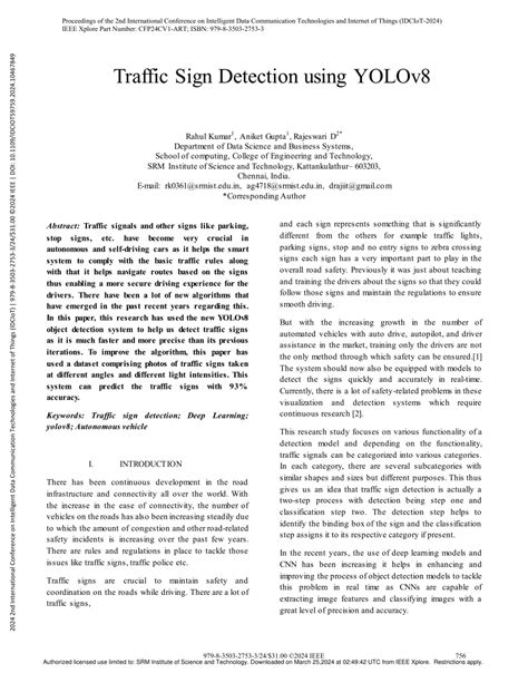 Pdf Traffic Sign Detection Using Yolov8