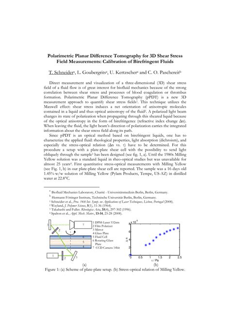 Pdf Polarimetric Planar Difference Tomography For 3d Shear Stress