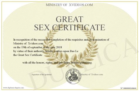 Great Sex Certificate
