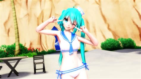 Mmdpon De Beach Miku Facials Dl Youtube