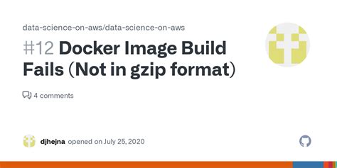 Docker Image Build Fails Not In Gzip Format Issue Data Science On Aws Data Science On