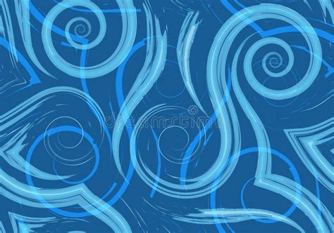 Stock Seamless Vector Pattern Of Blue Torn Lines And Spirals On A Nautical Background Texture