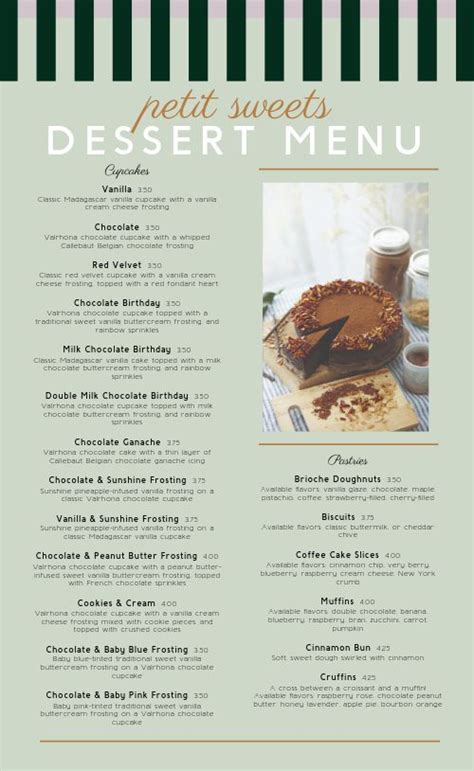 Dessert Menu Design Template By Musthavemenus