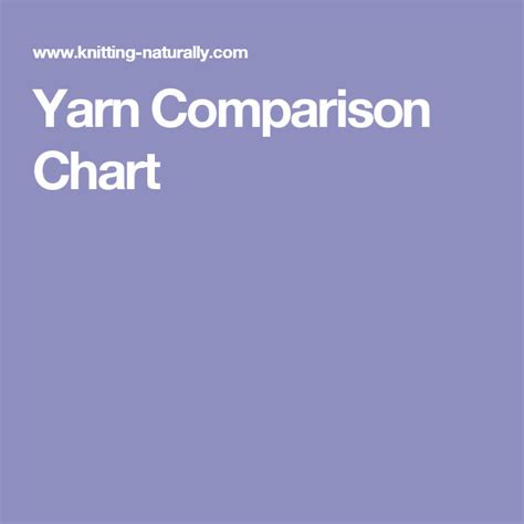 Yarn Comparison Chart Yarn Comparison Chart
