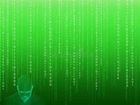 3d Rendering Of Human Head With Binary Code Stock Illustration Illustration Of Numbers
