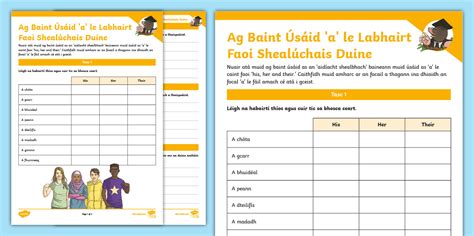 Ag Baint Úsáid A Le Labhairt Faoi Shealúchais Duine