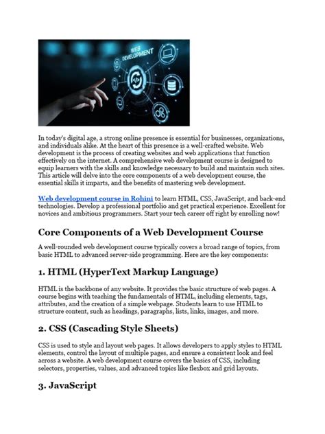 Web Development Course In Rohini Pdf Web Development World Wide Web
