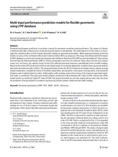 Pdf Multi Input Performance Prediction Models For Flexible Pavements