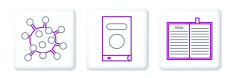 세트 라인 오픈 사이언스 북 박테리아 및 도서 아이콘 벡터 0명에 대한 스톡 벡터 아트 및 기타 이미지 0명 건강 진단 과학 Istock