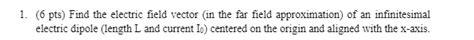 Solved 1 6 Pts Find The Electric Field Vector In The Far