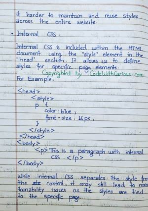 CSS Handwritten Notes CodewithCurious