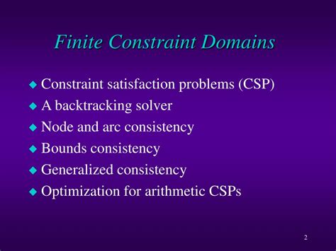 Ppt Finite Constraint Domains Powerpoint Presentation Free Download