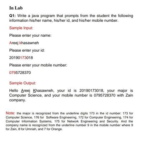Solved In Lab Q1 Write A Java Program That Prompts From The